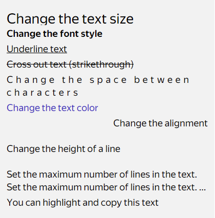 Text properties | DivKit